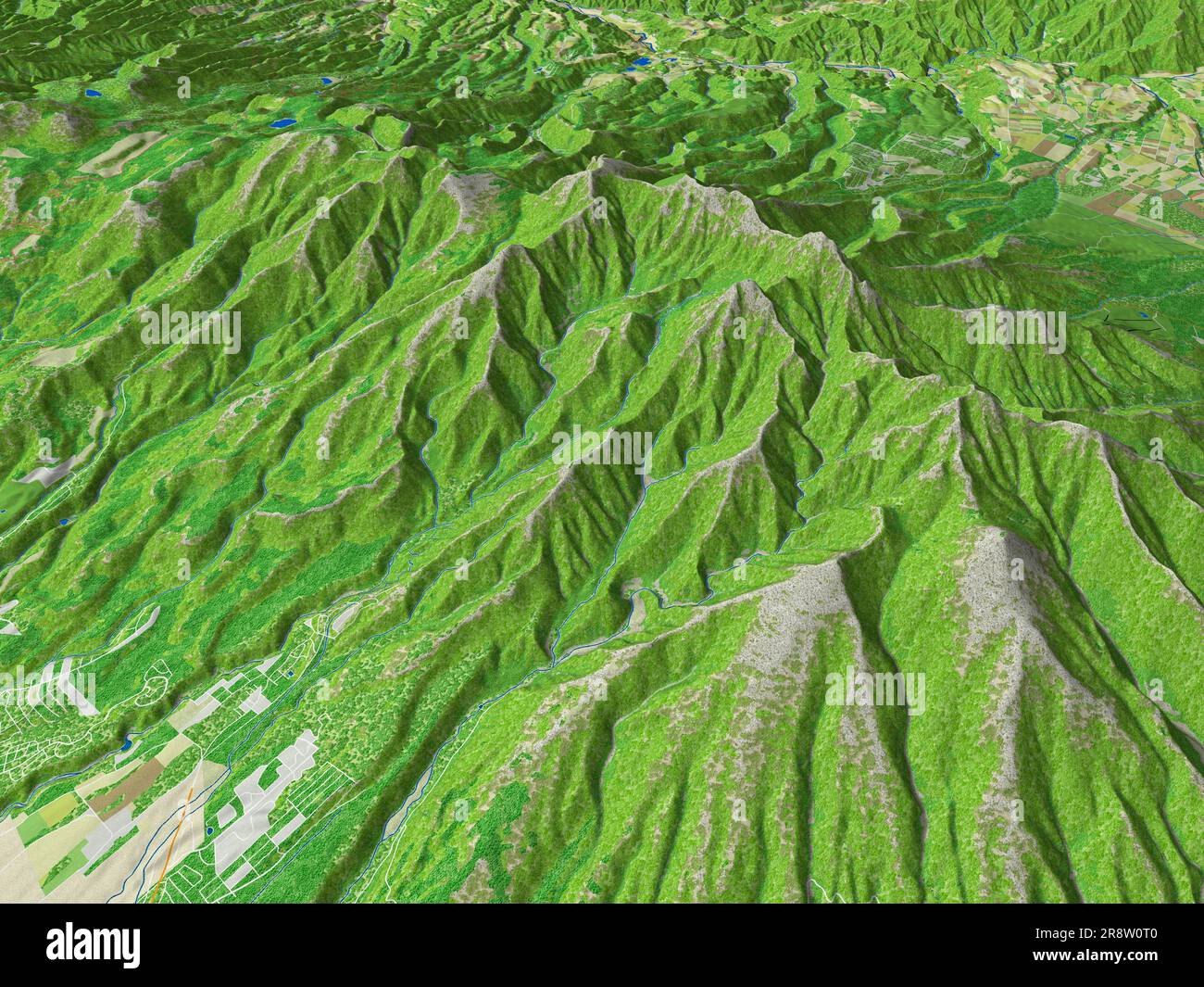 View of Mt. Yatsugatake (spring Stock Photo - Alamy