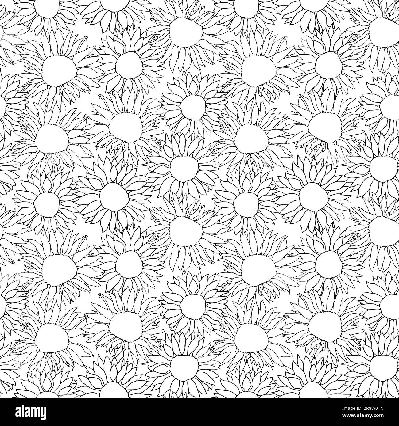 Sunflower head flower seamless pattern for textile or surface. Vector background Stock Vector ...