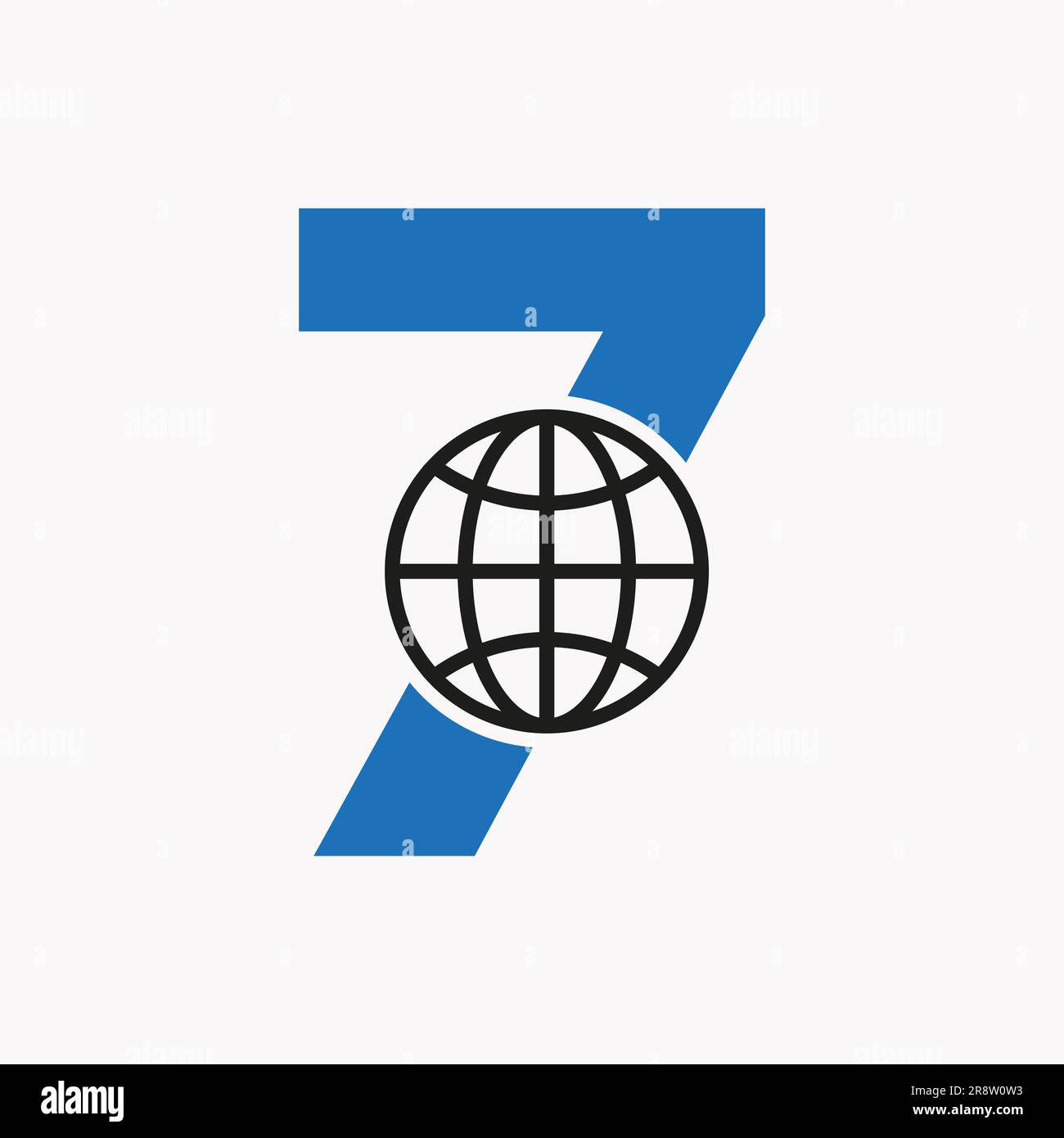 Letter 7 Global Logo Design. Global Logotype Symbol Vector Template ...