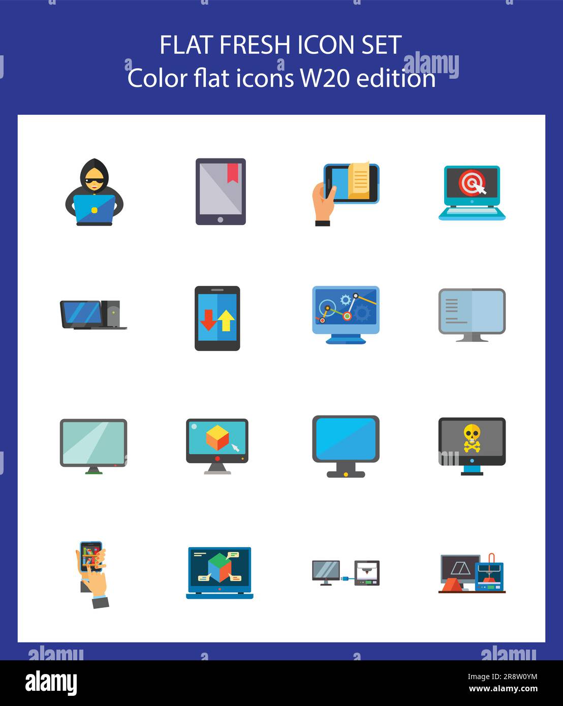 Electronic appliances, computers and mobile phones set Stock Vector ...