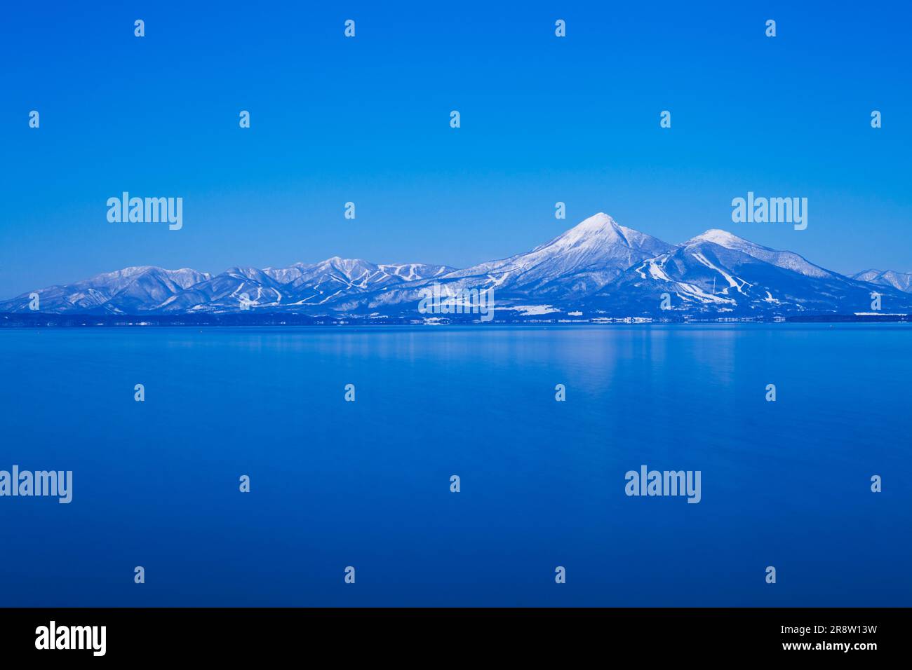 Mt. Bandai and Lake Inawashiro Stock Photo - Alamy