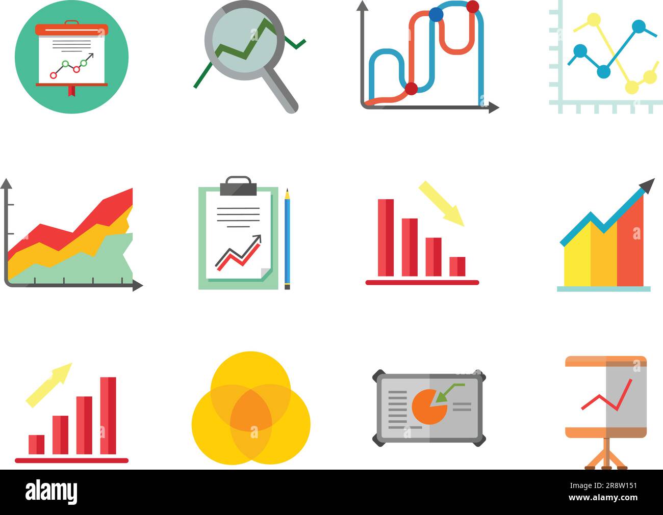Graph Icon Set Stock Vector Image & Art - Alamy