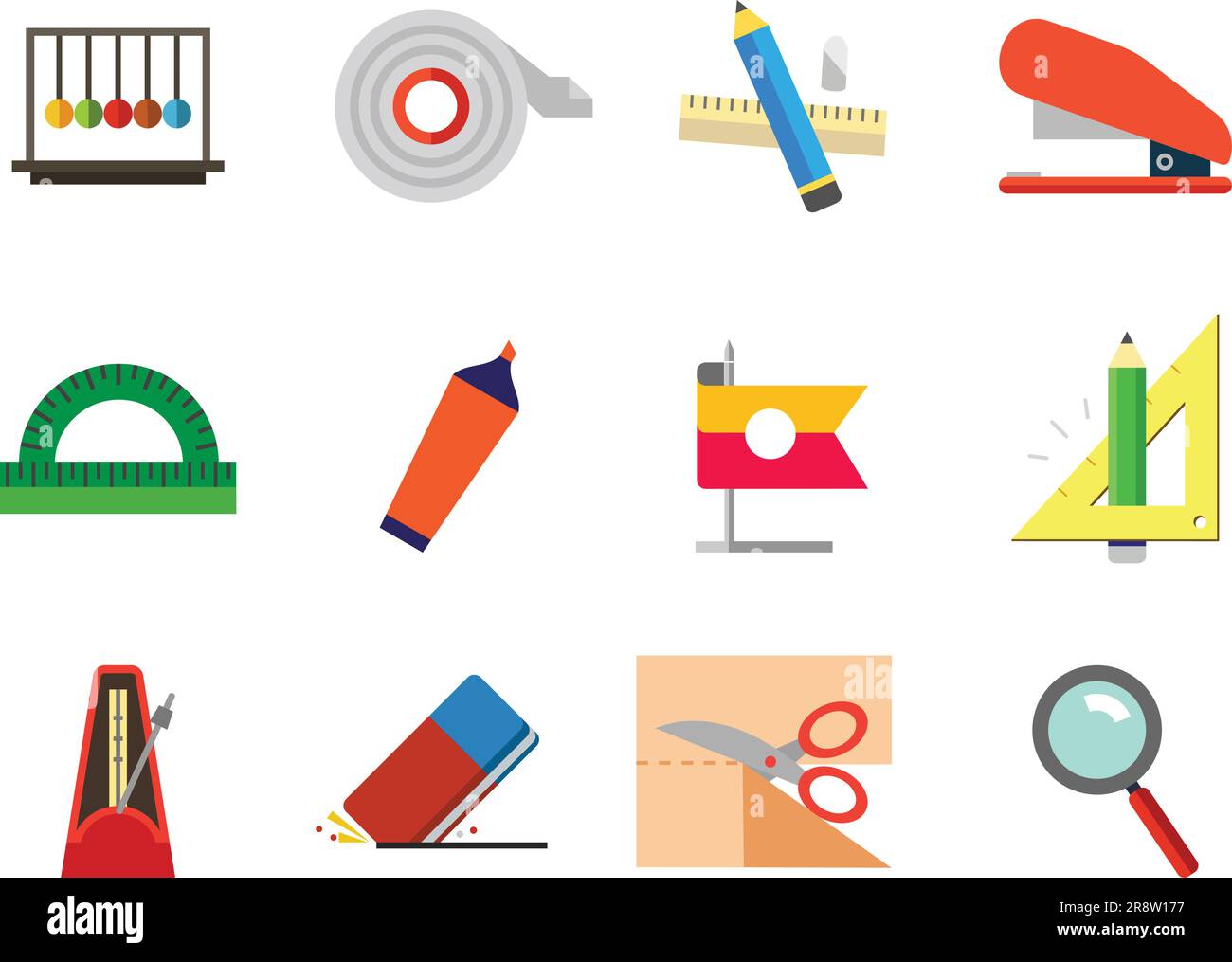Stationery Icons Set Stock Vector Image & Art - Alamy