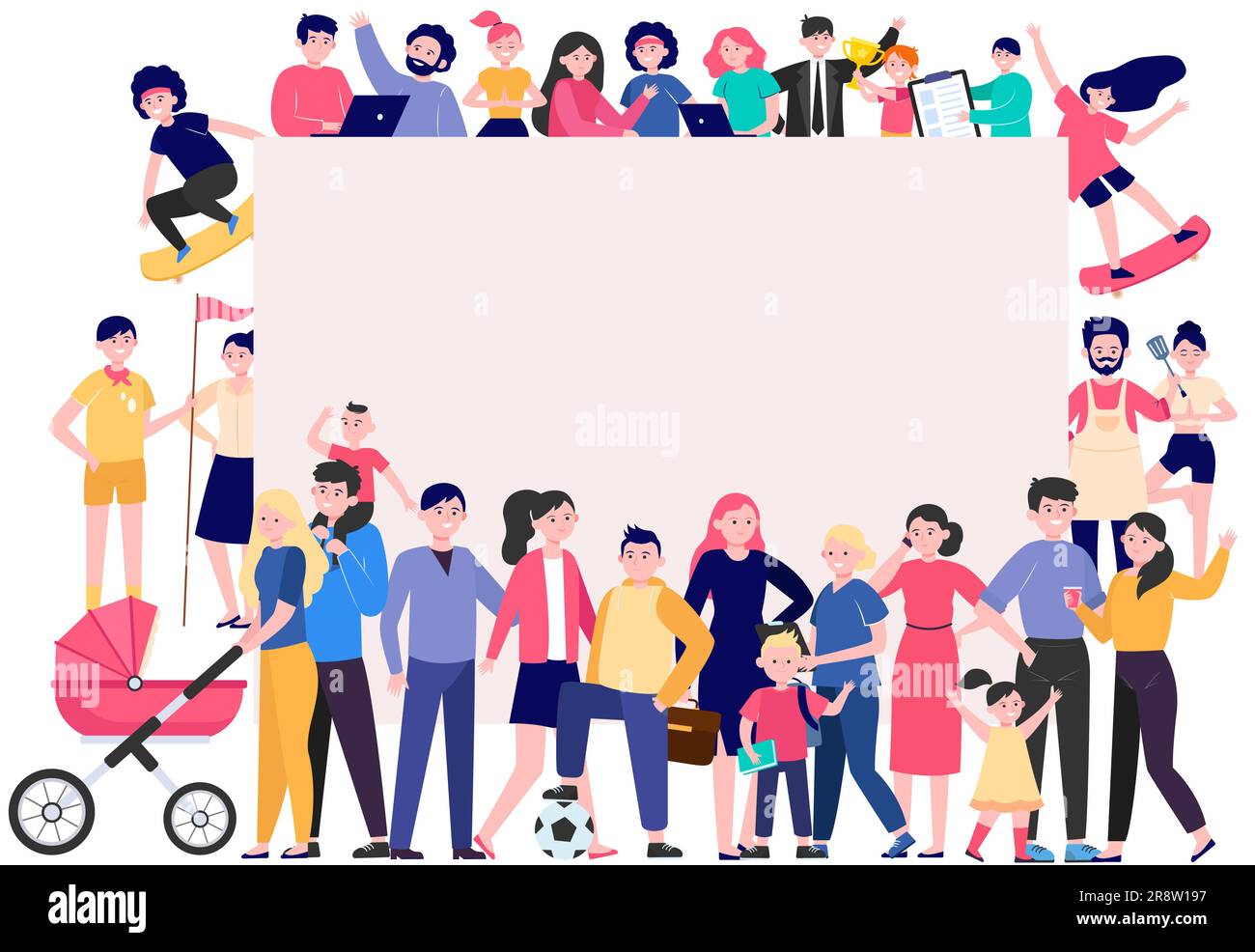 Crowd banner unity placard communication Stock Vector Images - Alamy