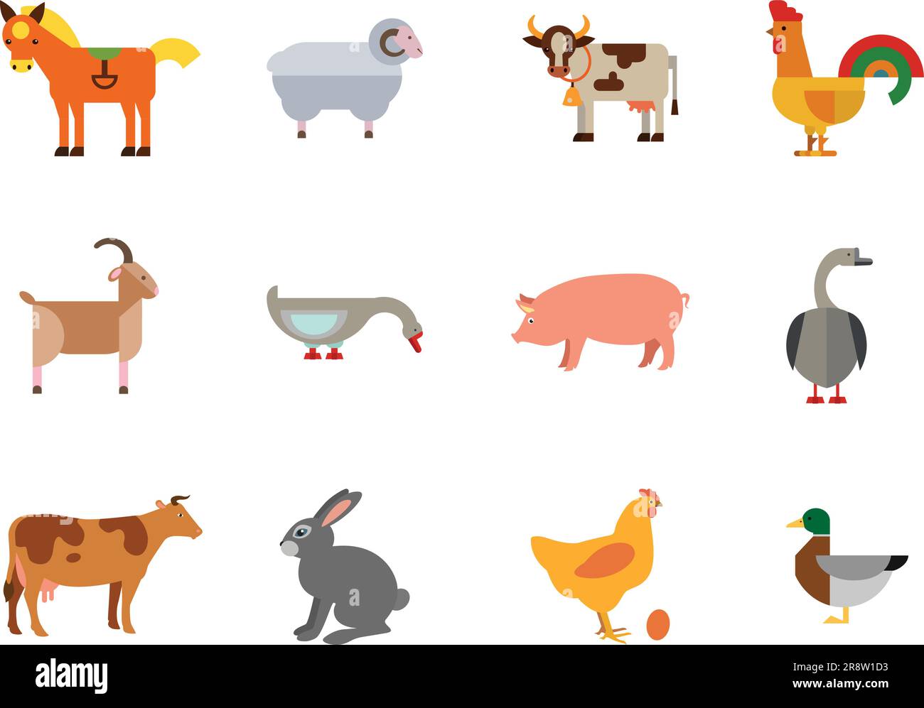 Farm Animal Icon Set Stock Vector Image & Art - Alamy