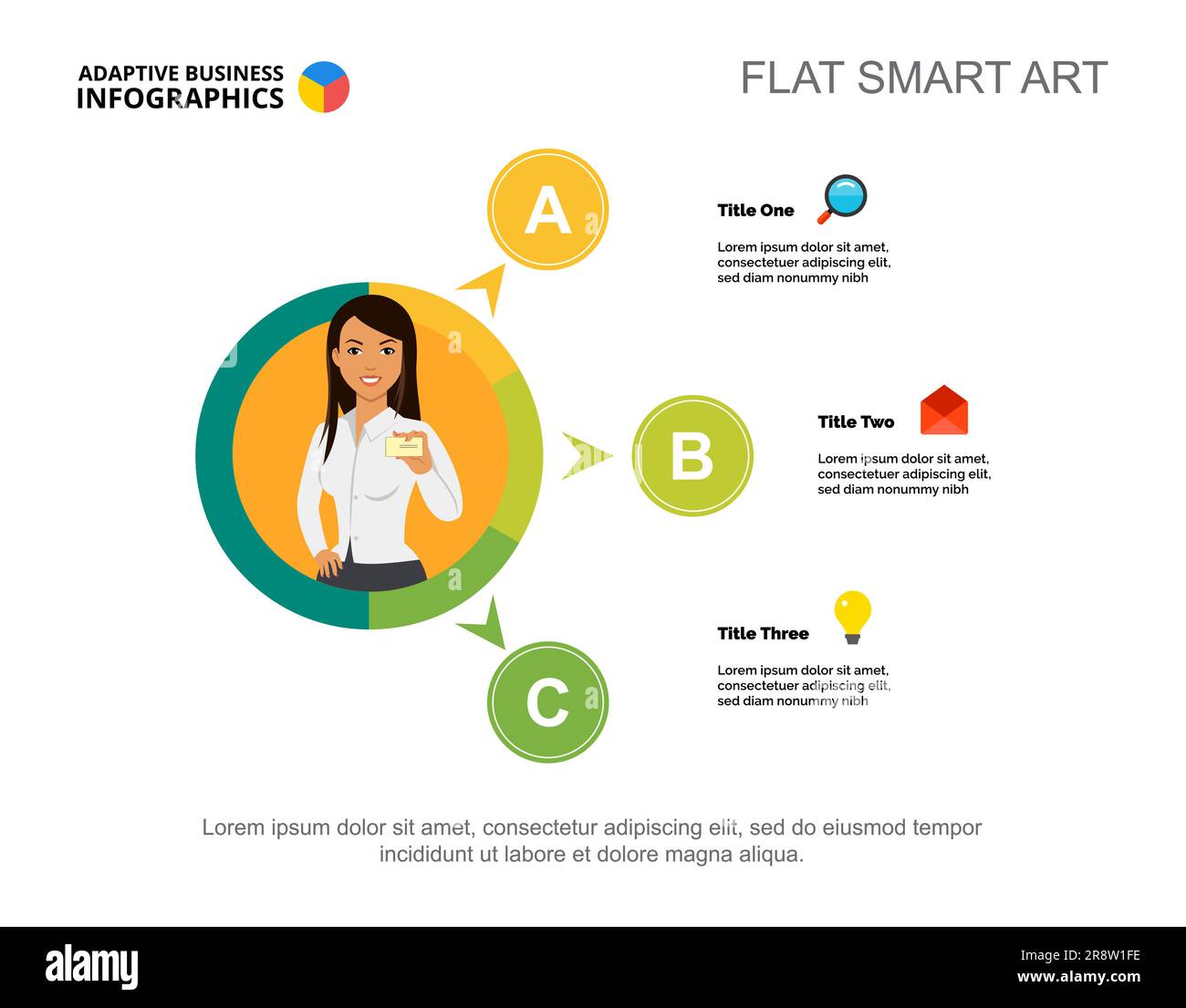 Three options process chart template for presentation Stock Vector ...