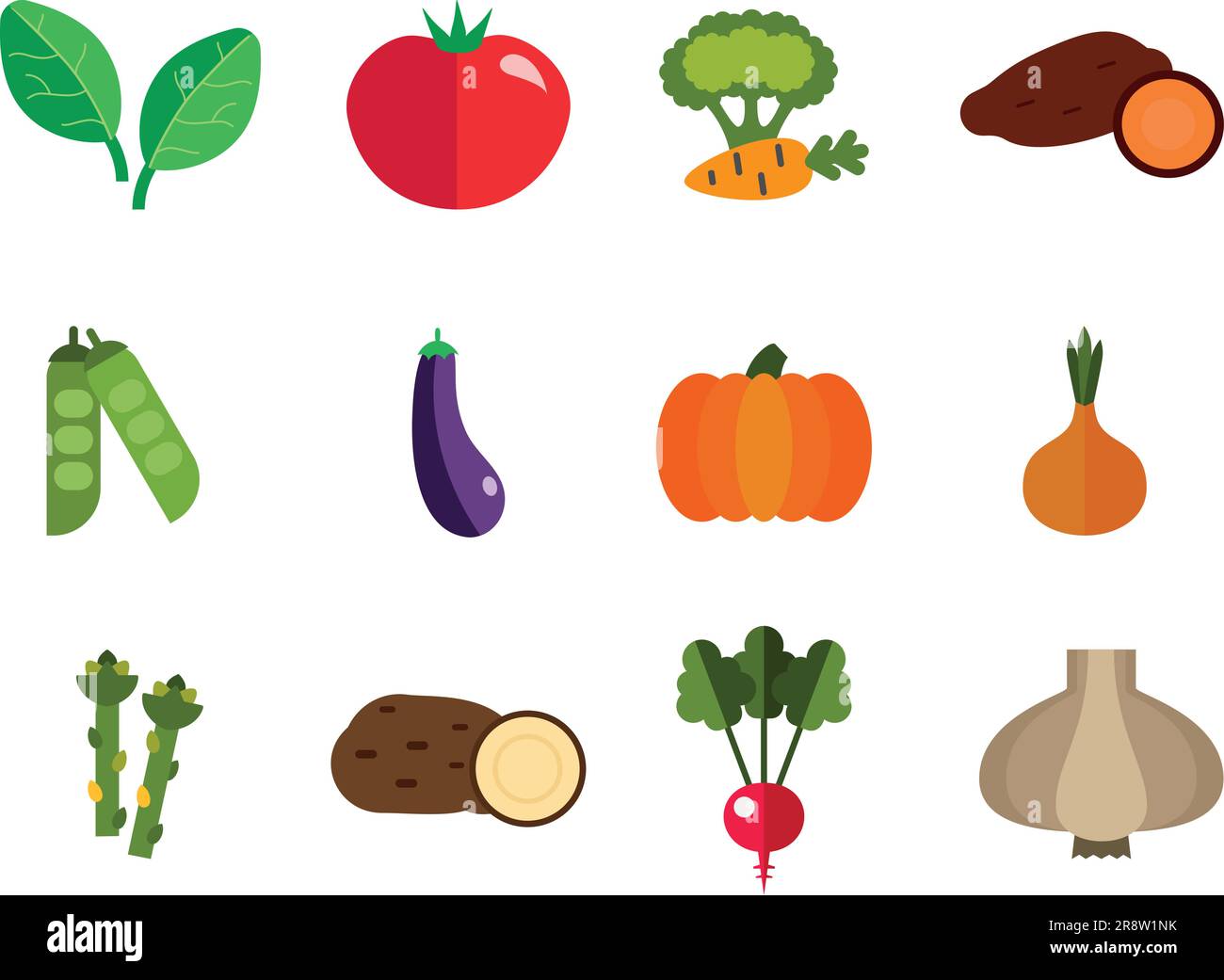 Vegetables Icons Set Stock Vector Image & Art - Alamy