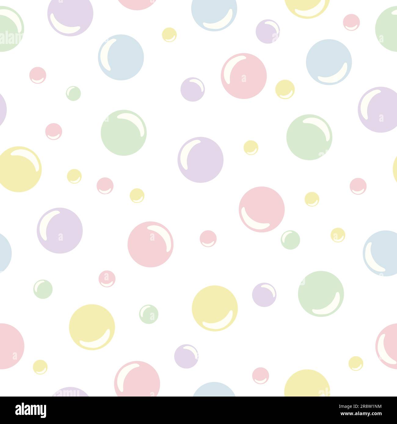 Cheerful colored soap bubbles, childish seamless pattern in soft pastel ...