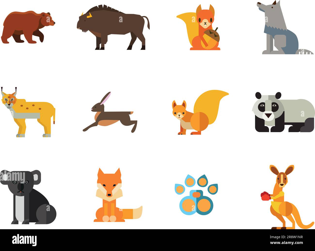 Wild Animals Icon Set Stock Vector Image & Art - Alamy