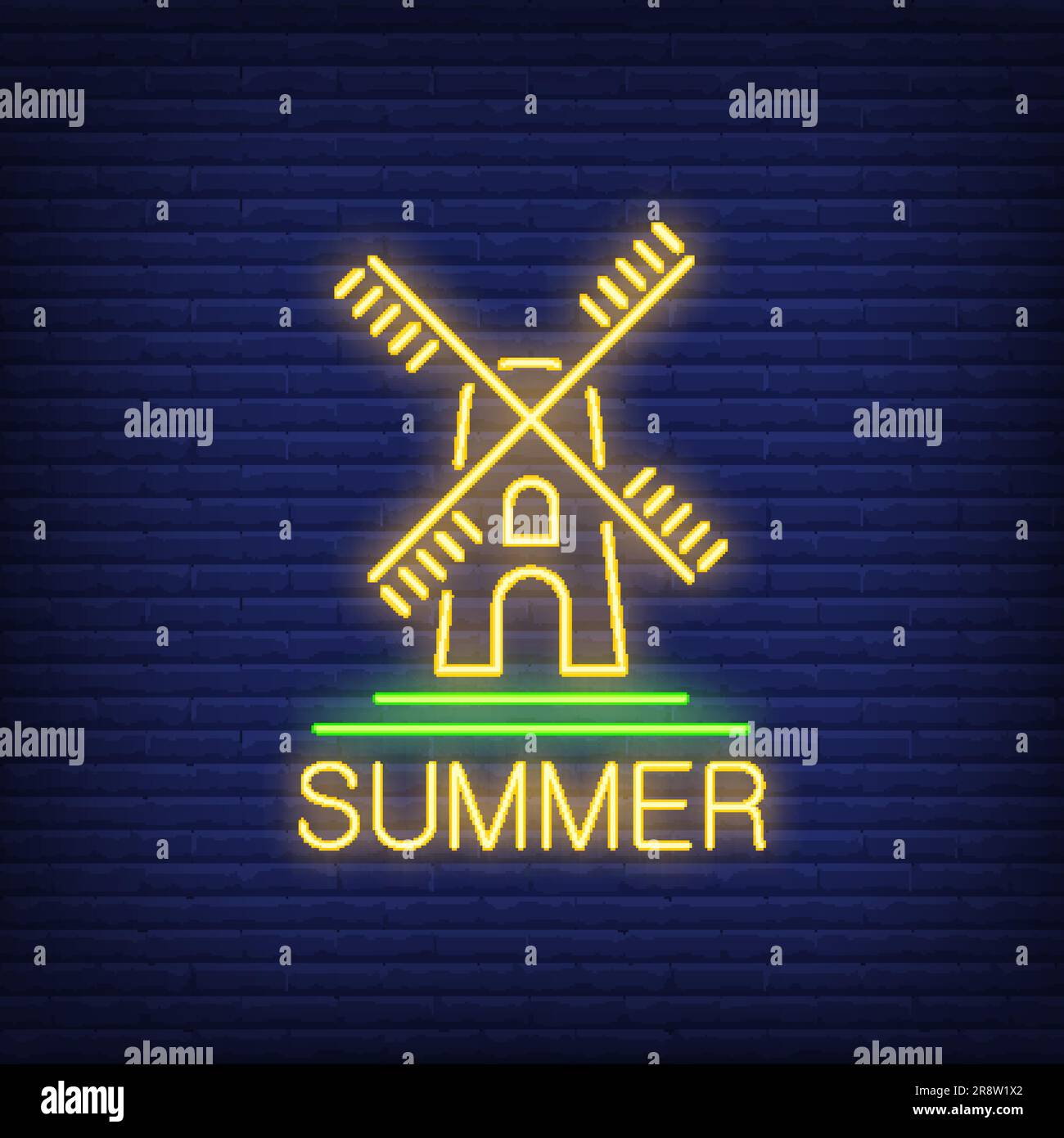 Summer neon text and windmill Stock Vector Image & Art - Alamy