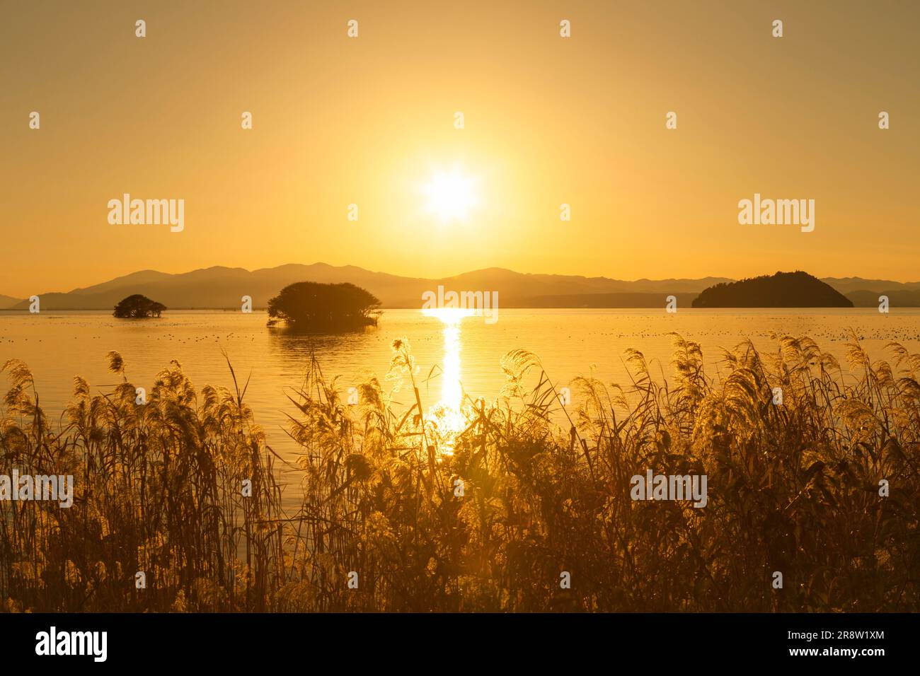 Biwa Lake and sunset Stock Photo - Alamy