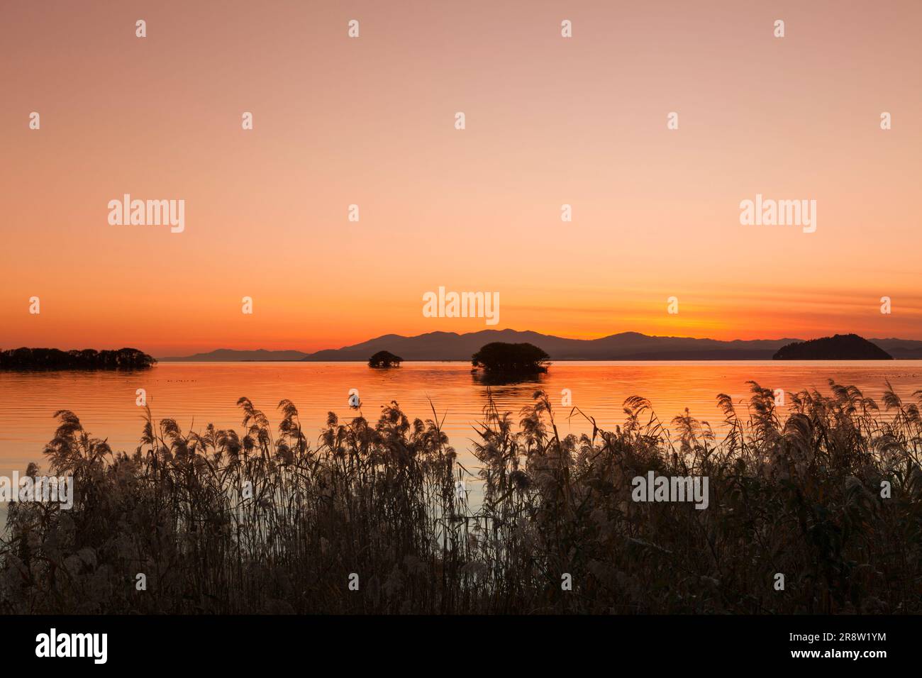 Biwa Lake and sunset Stock Photo - Alamy