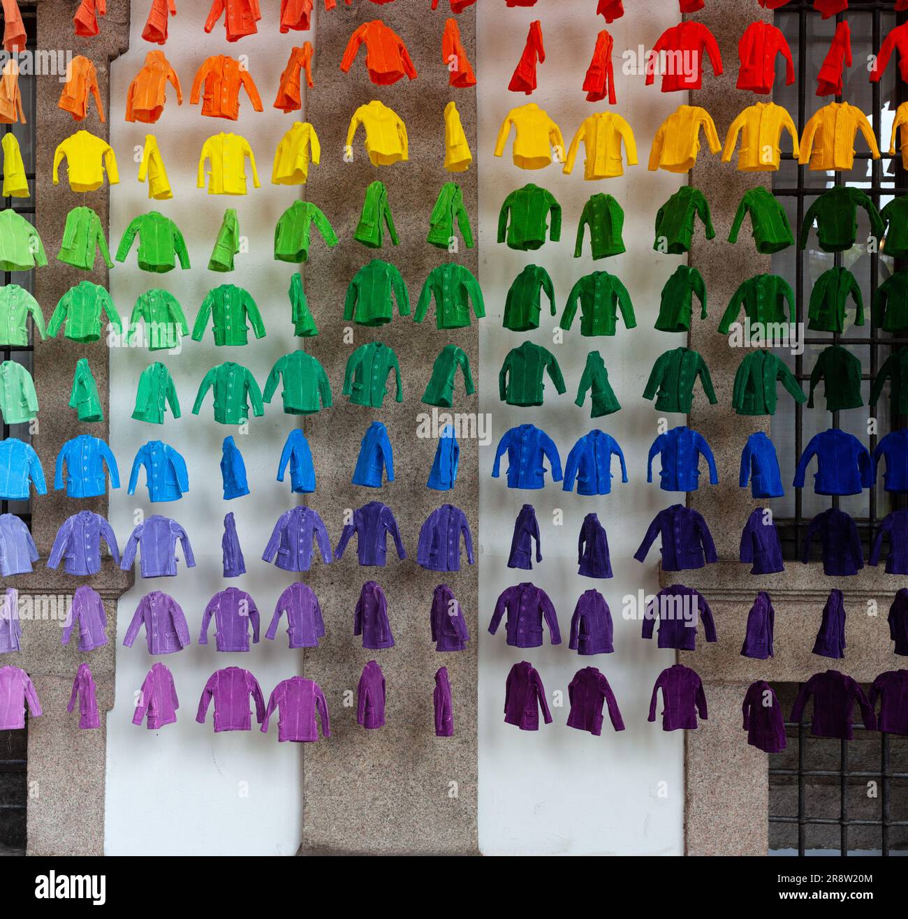 Milan, Italy - April 21, 2023: Installation titled L'arte del colore ...