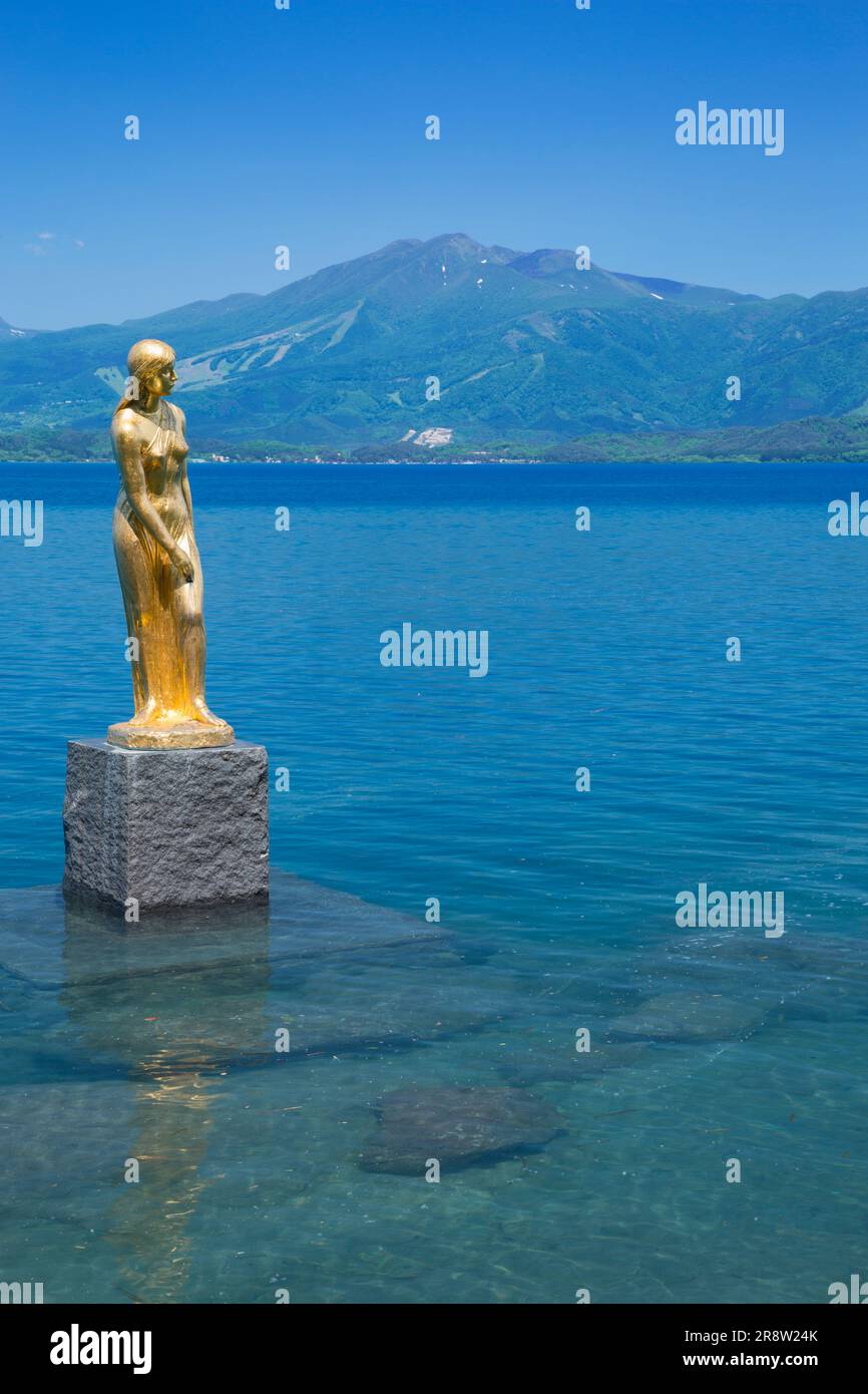 Statue of Tatsuko at Lake Tazawa Stock Photo - Alamy