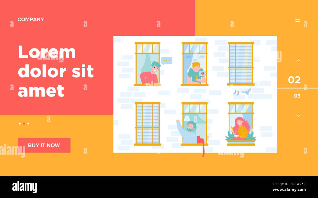 Woman talking neighbors window Stock Vector Images - Alamy