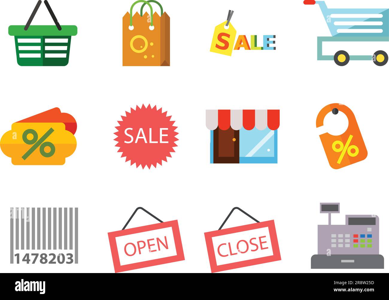 Shopping Icons Set Stock Vector Image & Art - Alamy