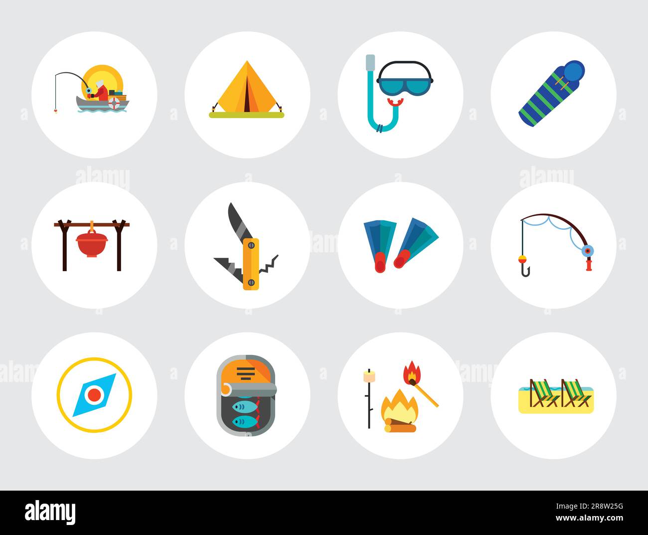 Fishing Icon Set Stock Vector Image & Art - Alamy