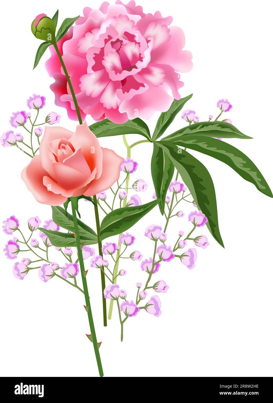 Realistic flower composition hi-res stock photography and images - Alamy