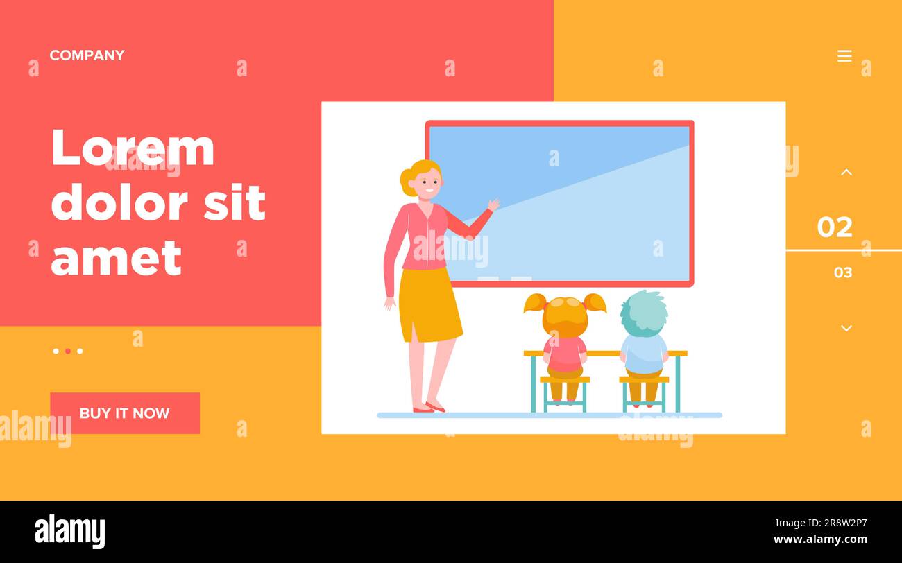 Female teacher explaining lesson for kids Stock Vector Image & Art - Alamy