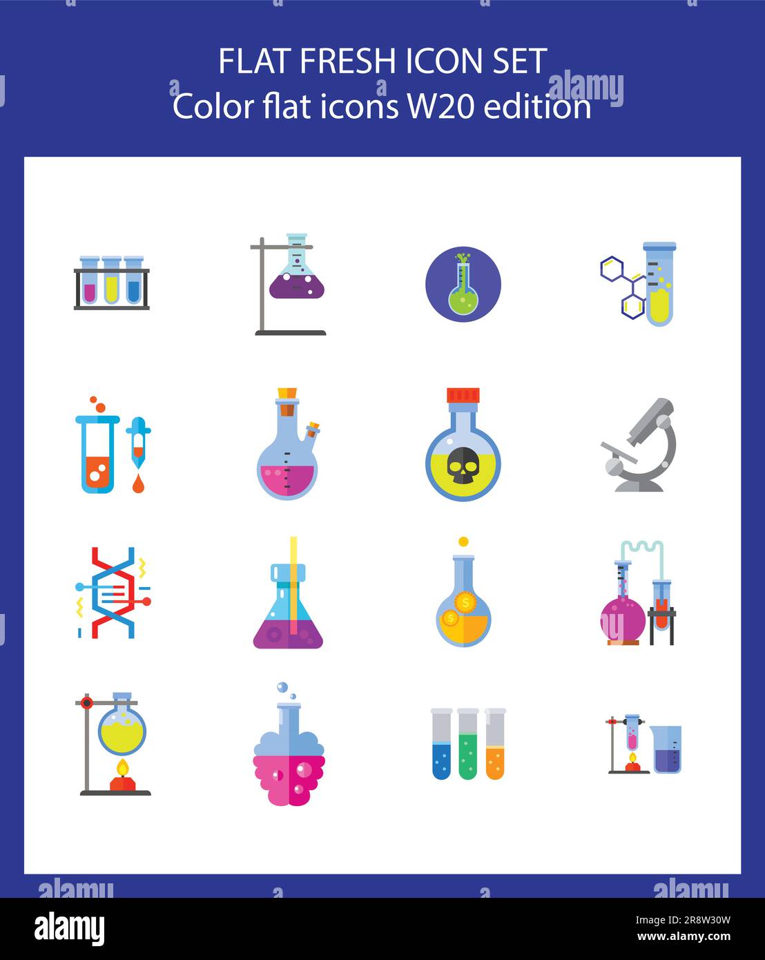 Chemical laboratory icon set Stock Vector Image & Art - Alamy