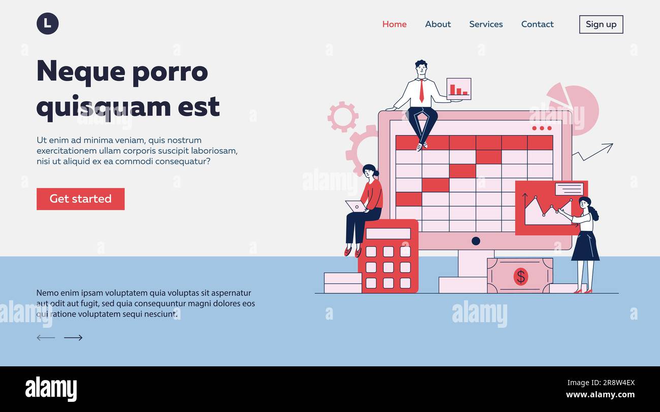 Preparation for bookkeeping report flat vector illustration Stock ...