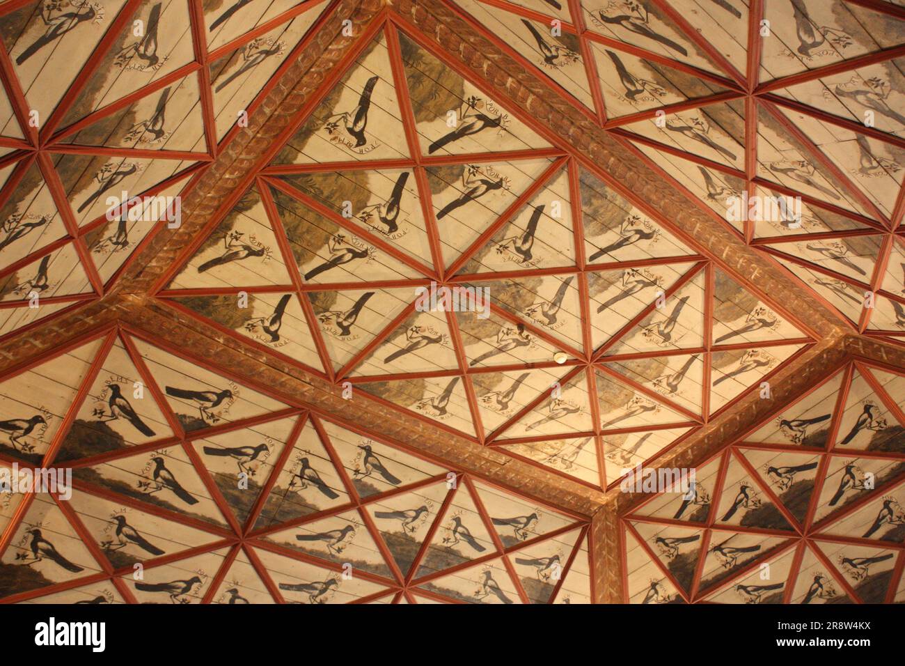 The Magpie ceiling at the National Palace in Sintra, Portugal Stock ...