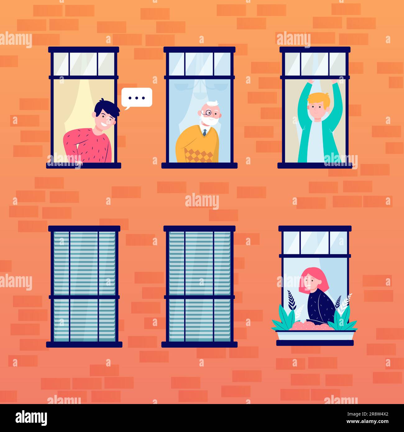 People living in one building Stock Vector Image & Art - Alamy