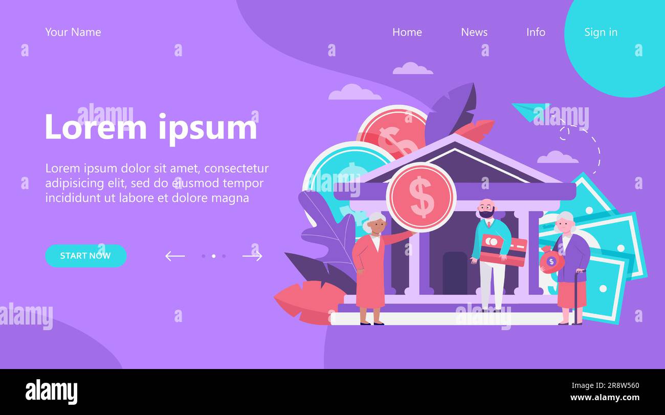 Old people getting pension payment Stock Vector Image & Art - Alamy