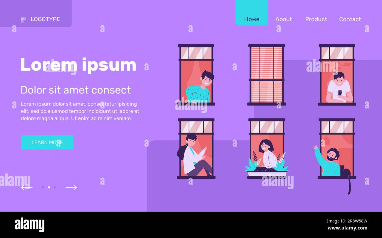 Apartment open windows and neighbors Stock Vector Image & Art - Alamy