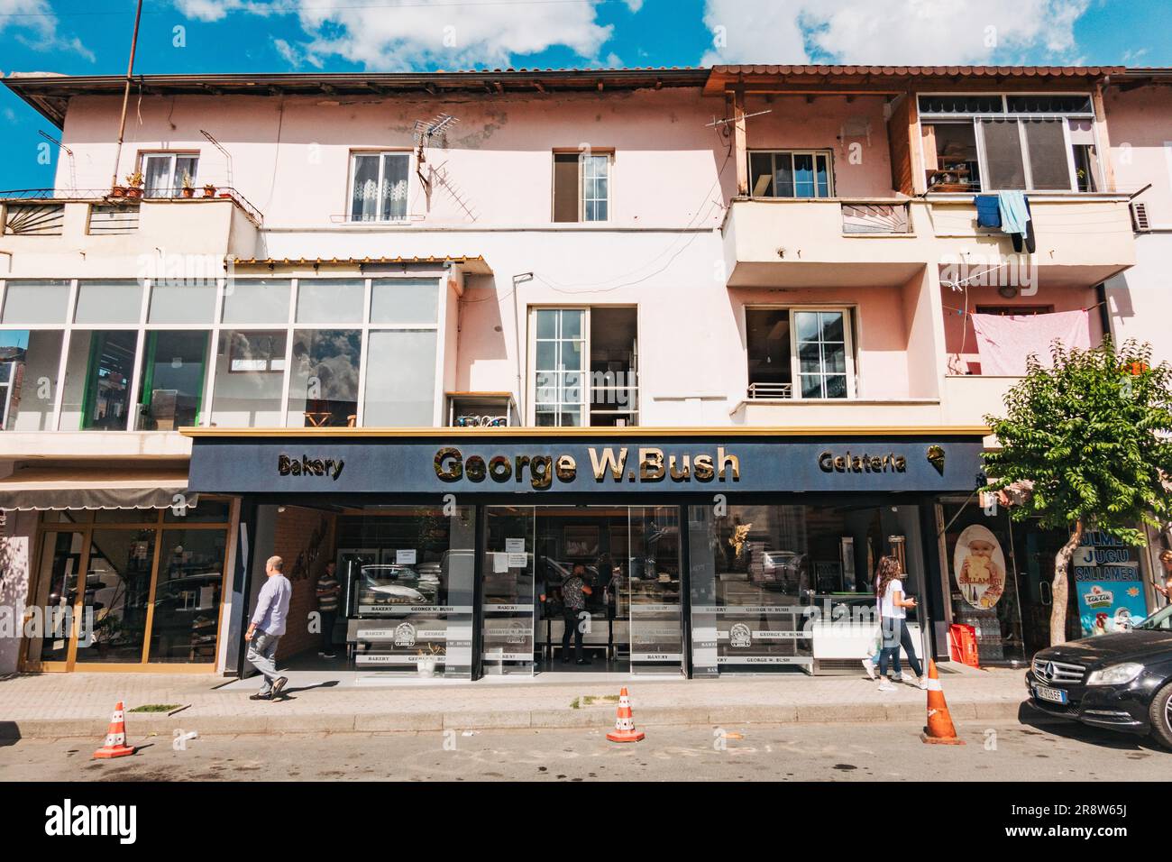The George W. Bush bakery in Fushë Krujë, Albania. He was the first U.S ...