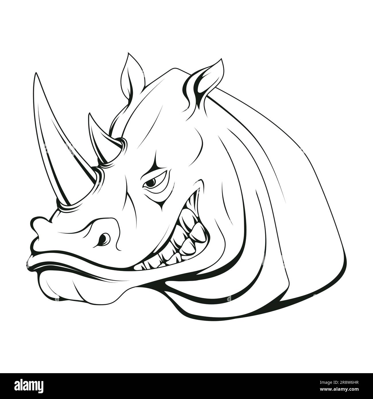Angry Rhinoceros Drawing