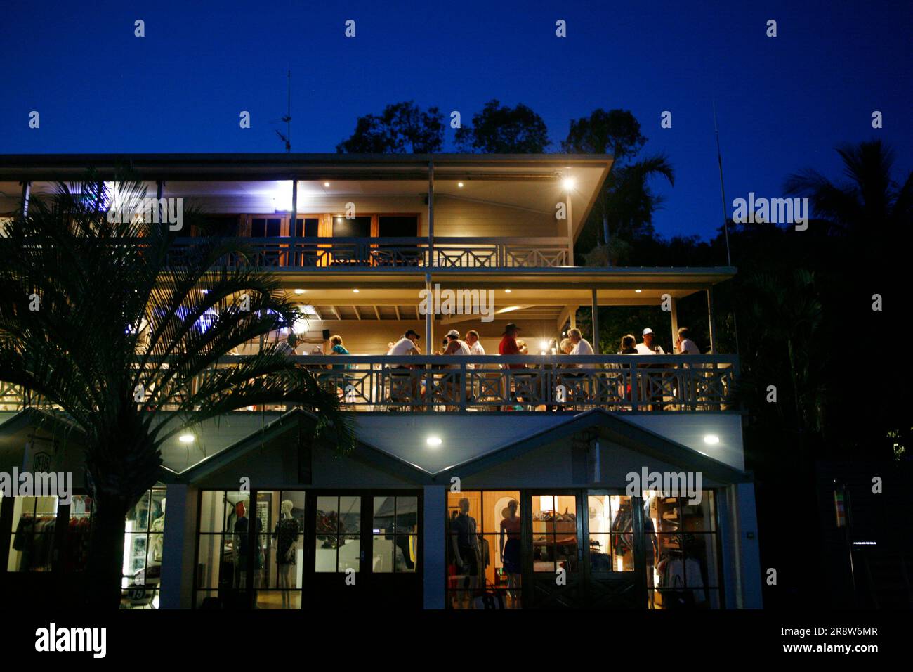 Night View of Restaurant on WhitSunday Islands, Queensland Stock Photo ...