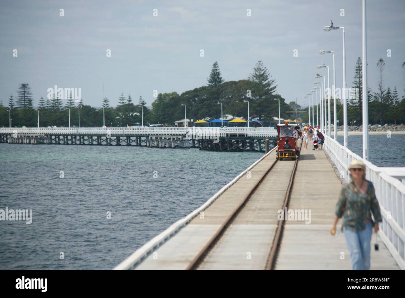 mini train, busselton jetty, in western australia Stock Photo - Alamy