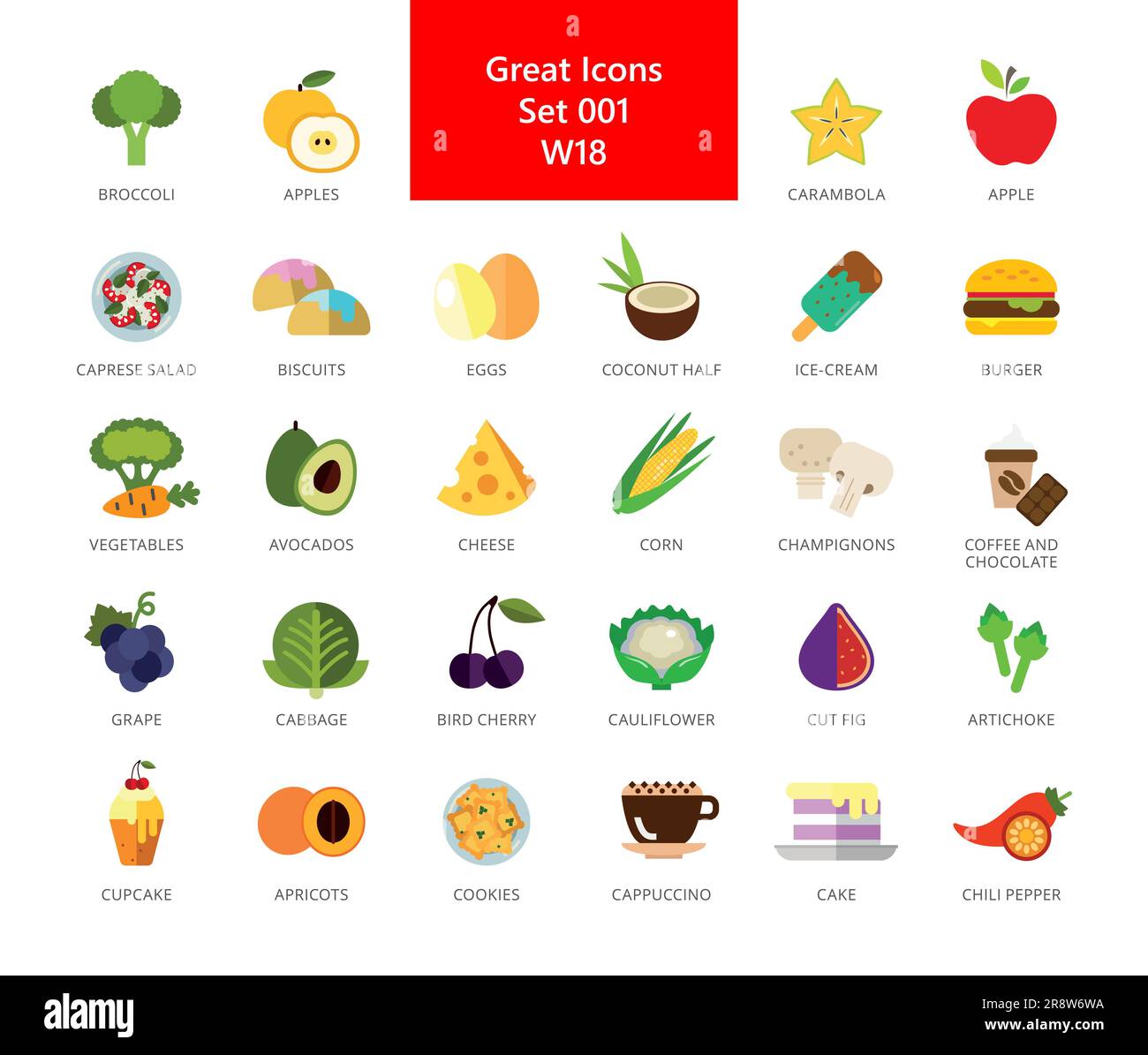Food icons set Stock Vector Image & Art - Alamy