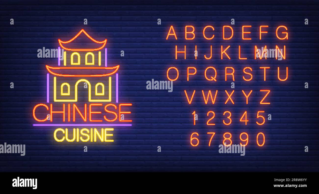 Neon building signage Stock Vector Images - Alamy