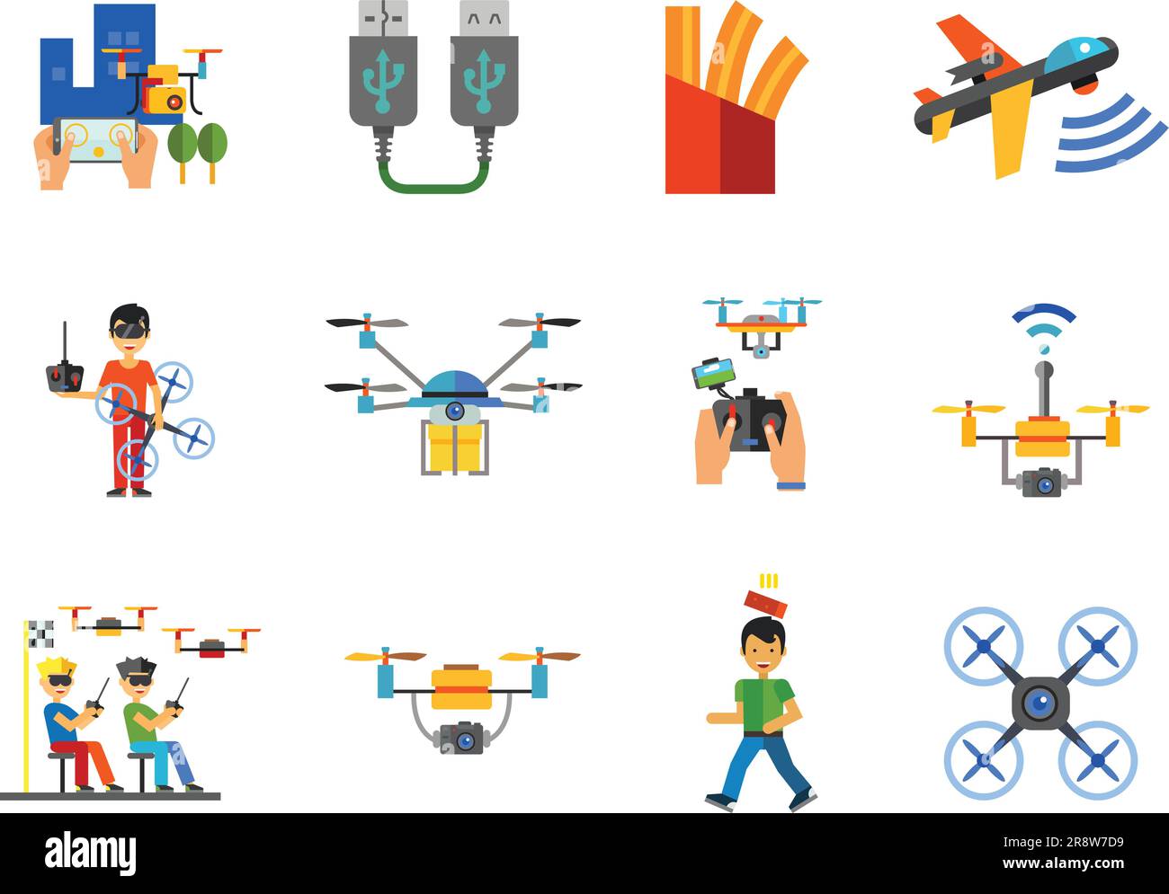 Drones Icon Set Stock Vector Image & Art - Alamy