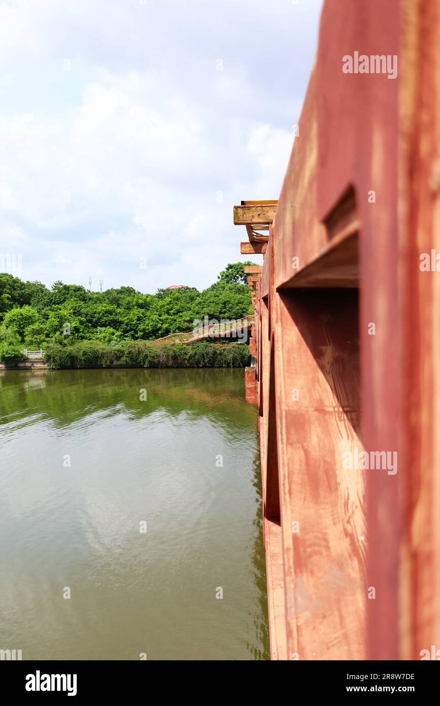 Bridge Over Pond Stock Photo - Alamy