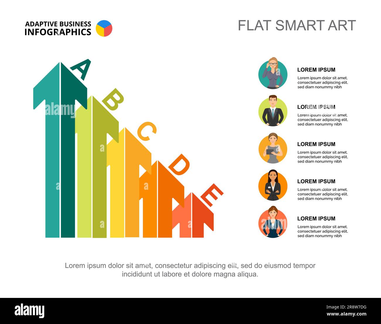 Five arrows financial process chart template for presentation Stock Vector Image & Art - Alamy