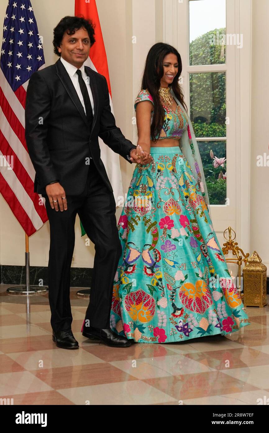 Filmmaker M. Night Shyamalan and his wife Bhavna Shyalaman arrive for ...