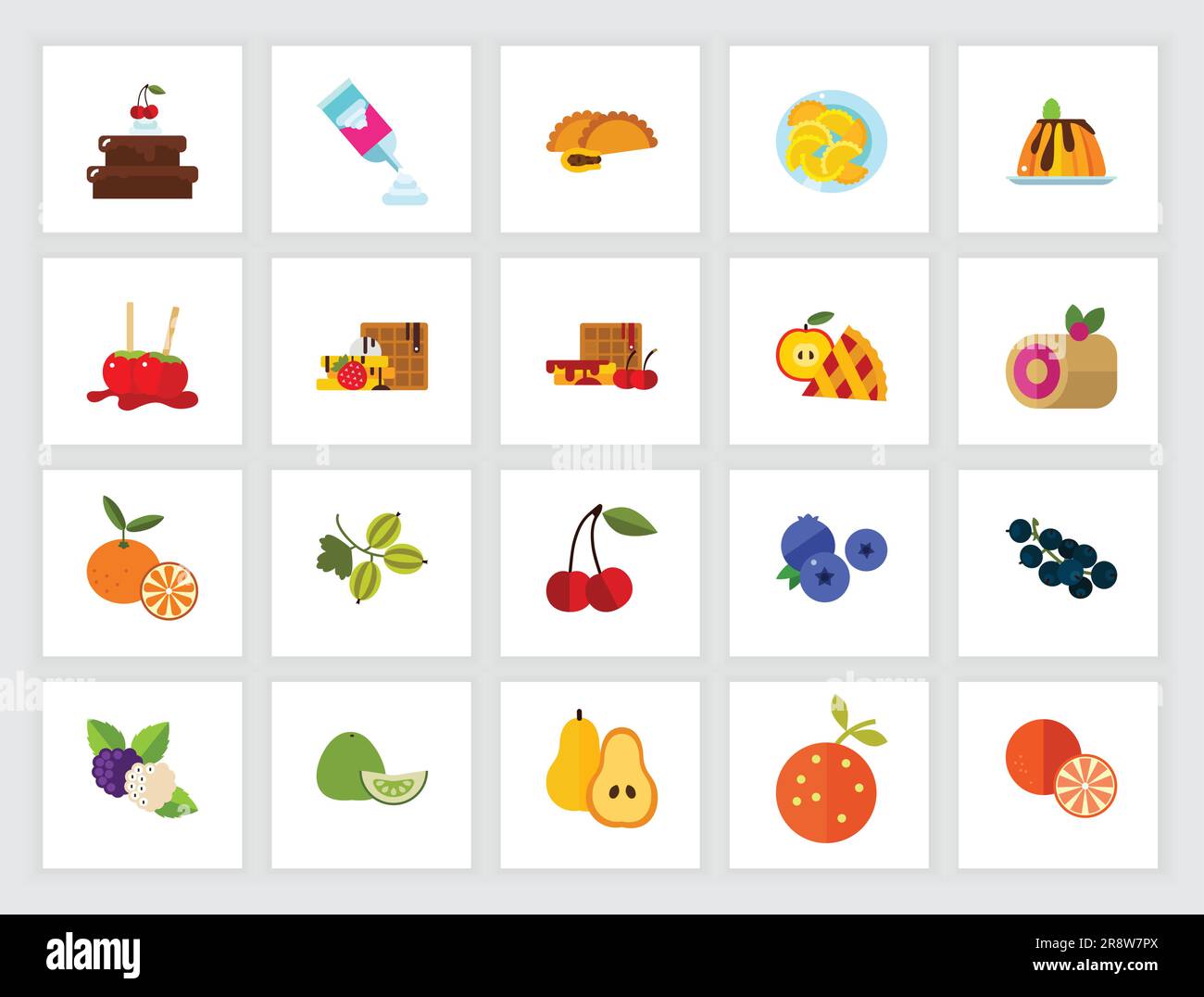 Fruit desserts icon set Stock Vector Image & Art - Alamy