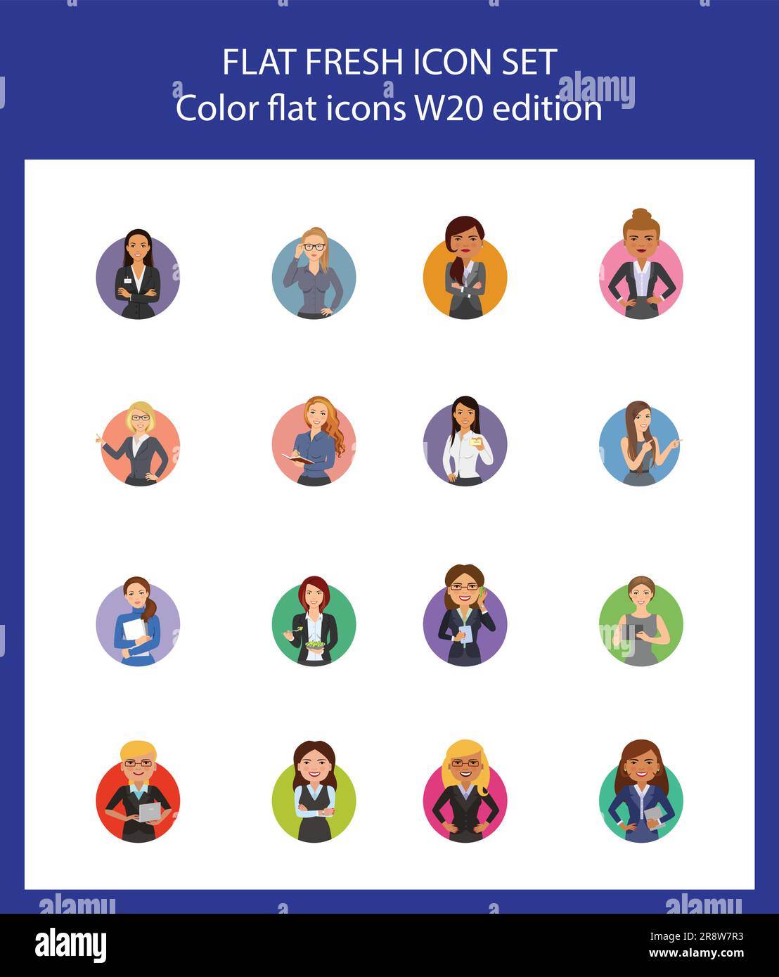 Businesswoman icon set Stock Vector Image & Art - Alamy