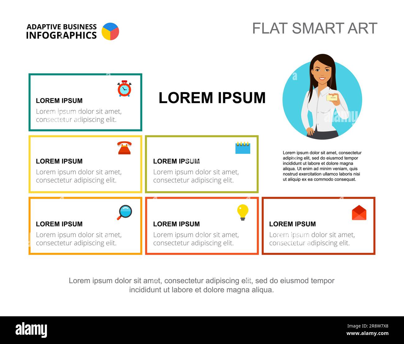 Presentation slide with company information blocks Stock Vector Image ...