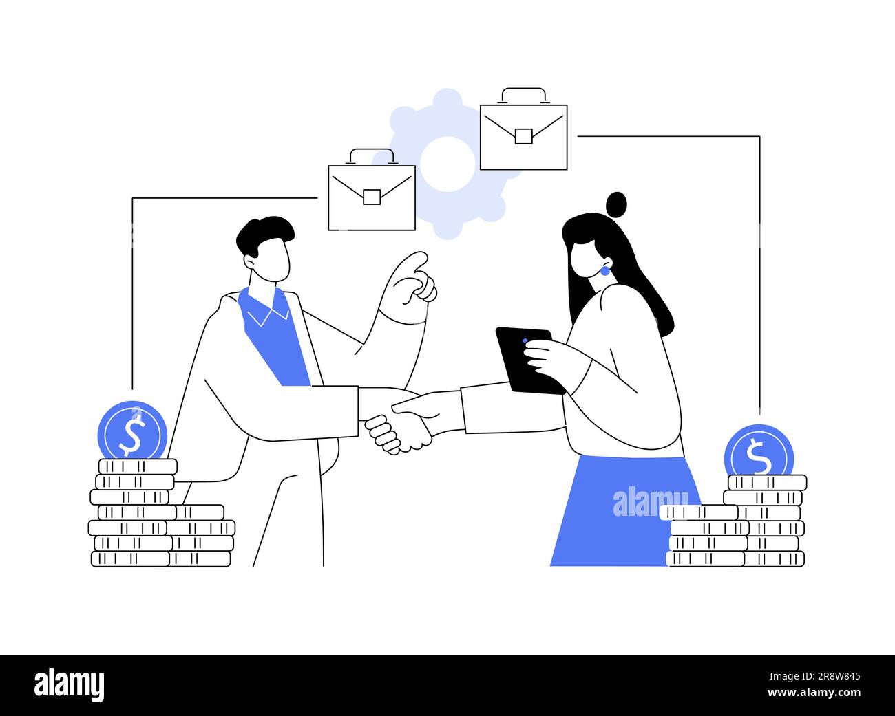 Merging companies abstract concept vector illustration Stock Vector ...