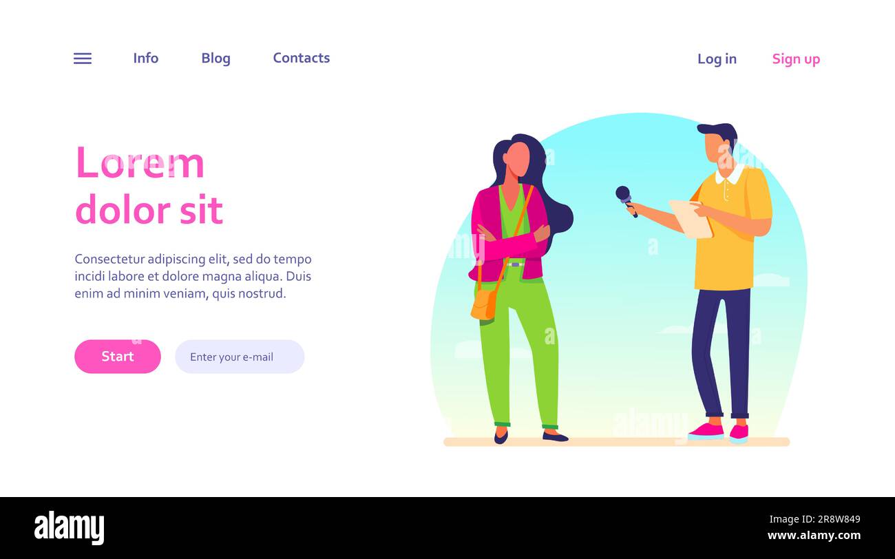 Male journalist interviewing young woman Stock Vector Image & Art - Alamy