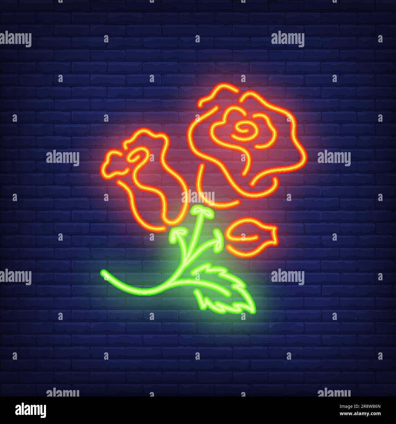 Neon red rose sign hi-res stock photography and images - Alamy