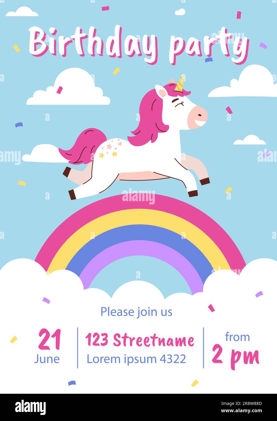 Cute girl celebrating birthday Stock Vector Images - Alamy