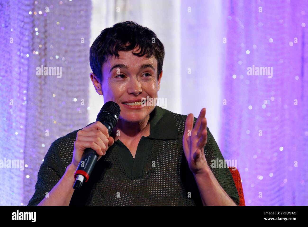 Berlin, Germany. 22nd June, 2023. Elliot Page, actor and author, sits ...