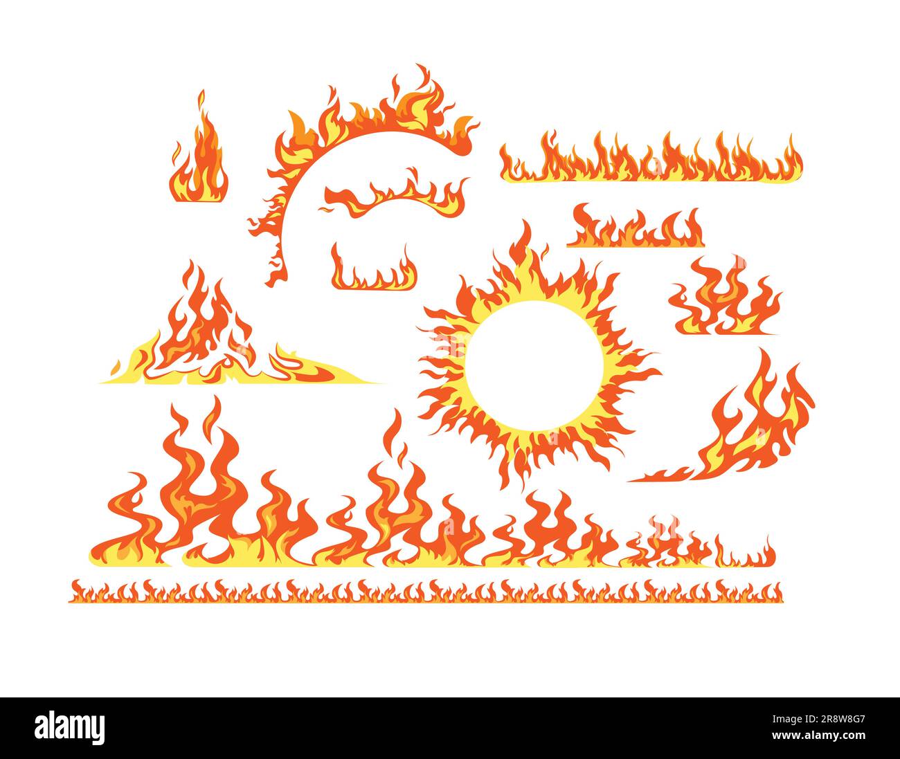 Flame elements flat icon kit Stock Vector Image & Art - Alamy