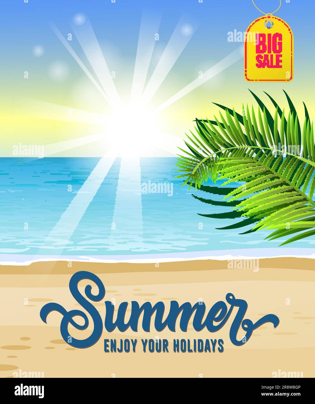 Summer enjoy your holidays, big sale poster design Stock Vector Image ...
