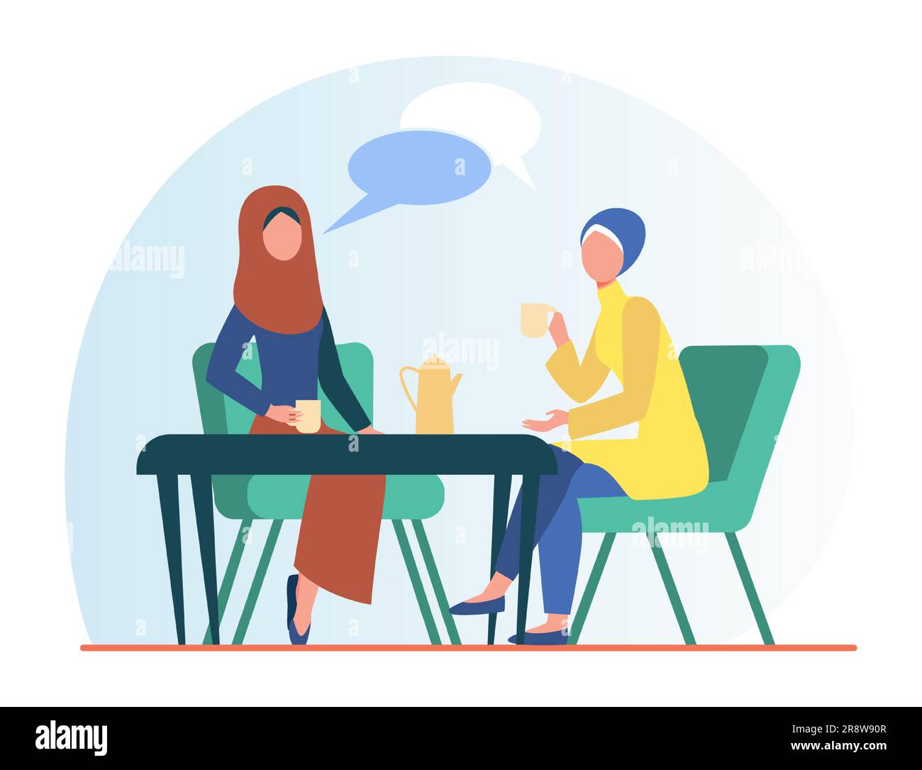 Arabic woman hijab talking Cut Out Stock Images & Pictures - Alamy